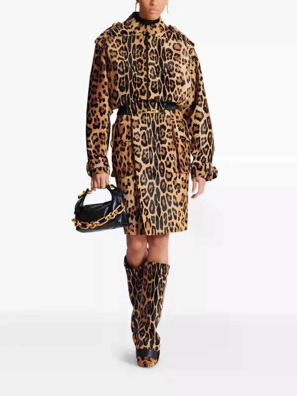 Balmain Leopard-print Wrap Skirt