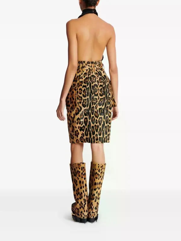 Balmain Leopard-print Wrap Skirt
