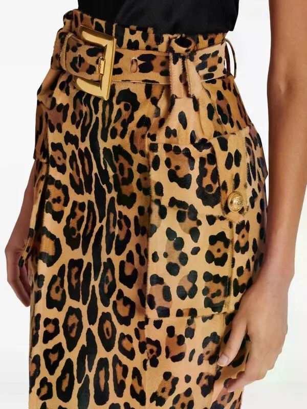 Balmain Leopard-print Wrap Skirt