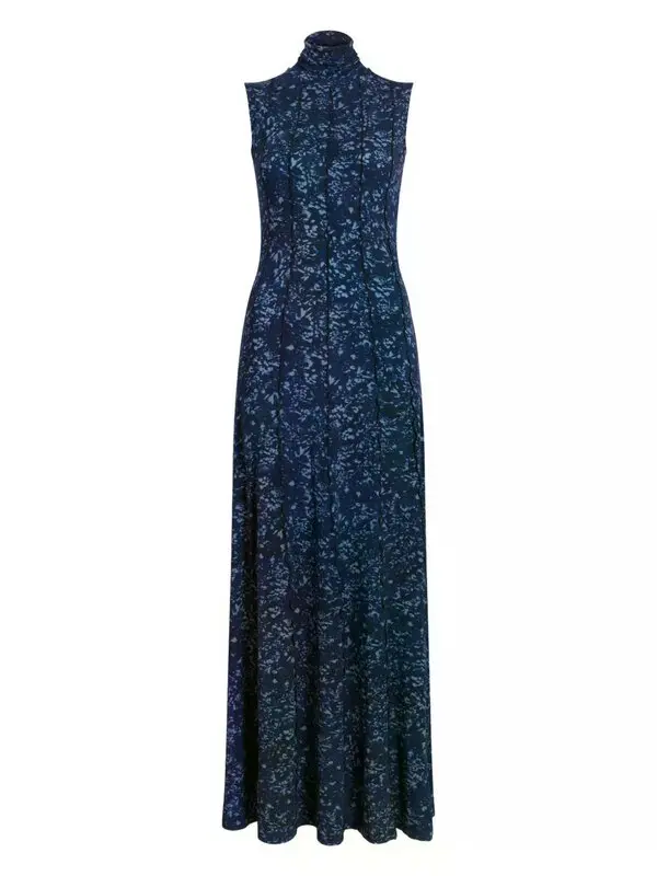 Proenza Schouler White Label High-neck Floral Dress - Blue