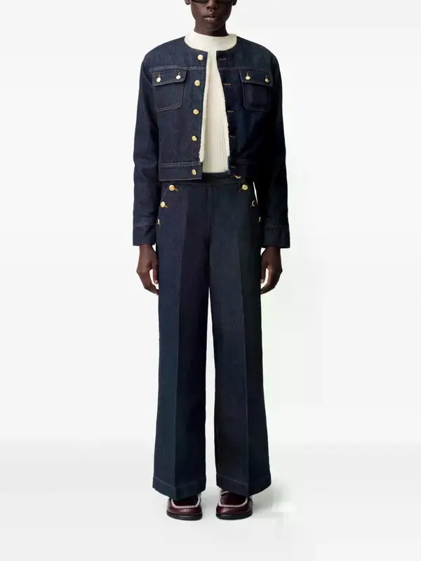 Claudie Pierlot Denim Cropped Jacket