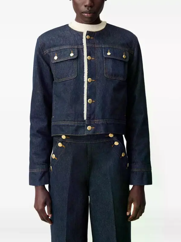 Claudie Pierlot Denim Cropped Jacket