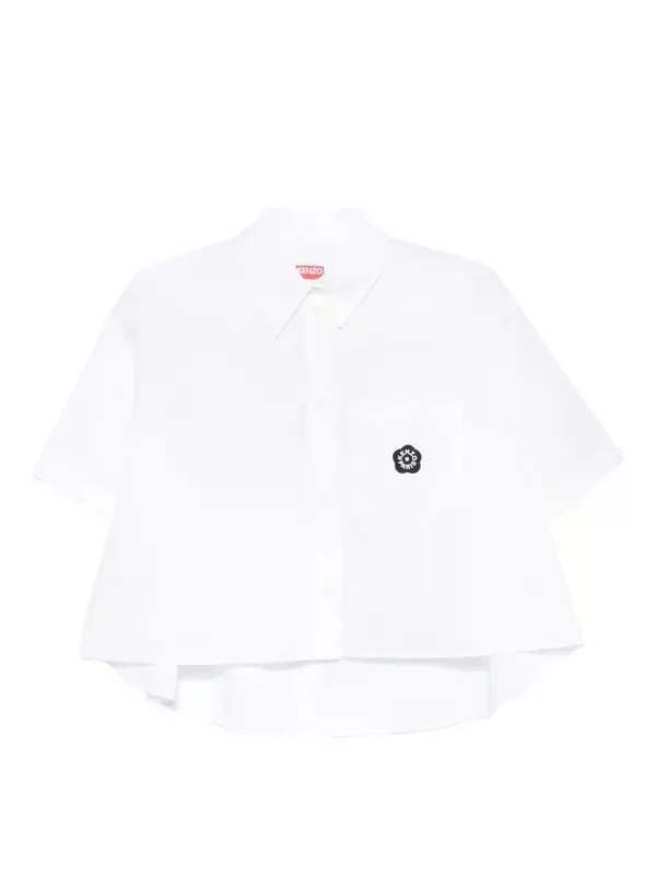Kenzo Logo-patch Cotton Shirt - White