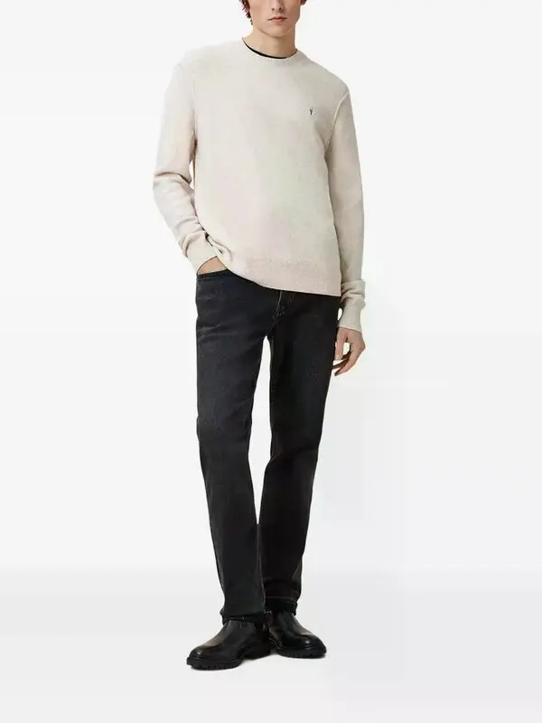 ALLSAINTS Logo-embroidered Crew-neck Jumper - Neutrals