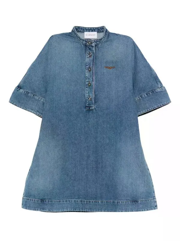 Givenchy Embroidered Button-placket Mini Dress