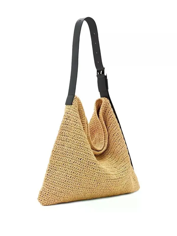 ALLSAINTS Asha Woven Leather-trimmed Tote Bag - Neutrals