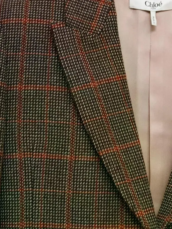 Chloé Checked Single-breasted Blazer - Brown