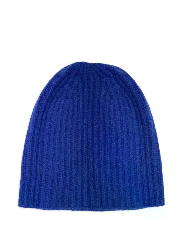 LA ROSE Ribbed Knit Beanie - Blue