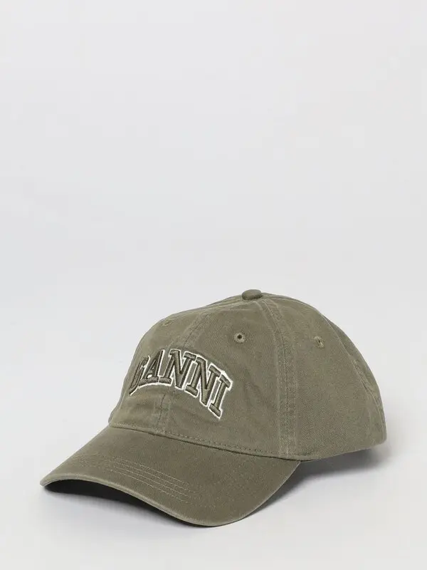 GANNI Embroidered Baseball Cap - Green