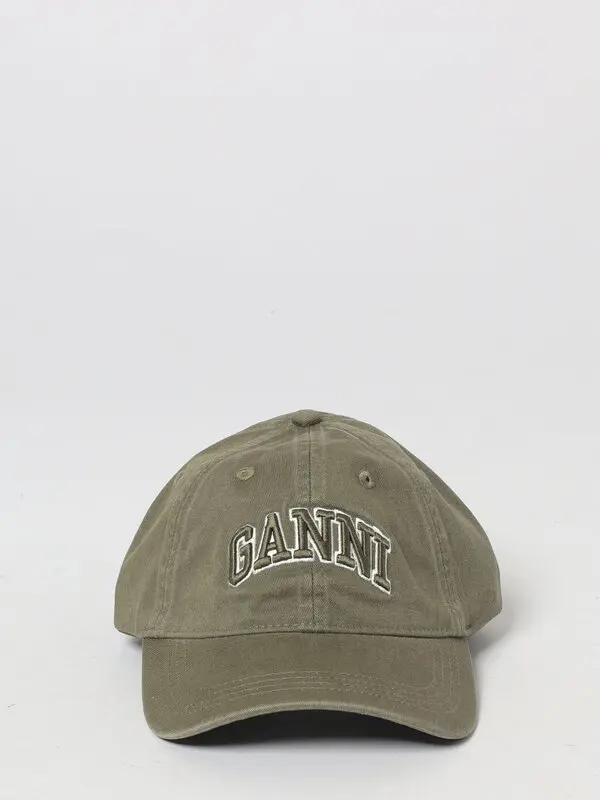 GANNI Embroidered Baseball Cap - Green