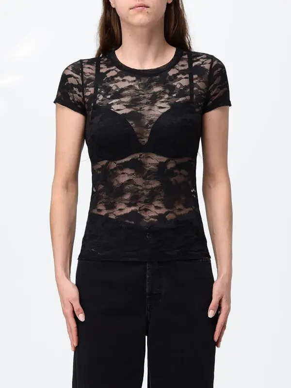 DIESEL® Kasia Sheer Lace Crewneck Top