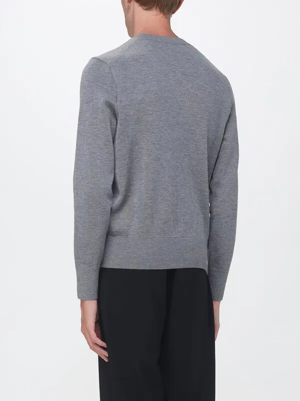 AMI Paris Crewneck Wool Jumper With De Coeur Logo Embroidery - Grey