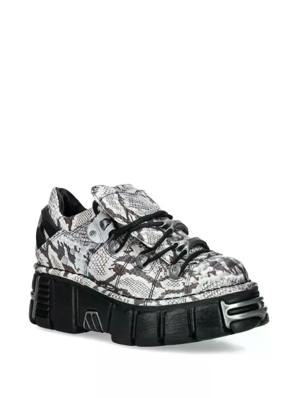 NEW ROCK Snakeskin-effect Platform Sneakers