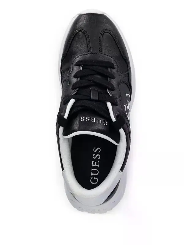 Guess Leather Sneakers With Logo Plaque