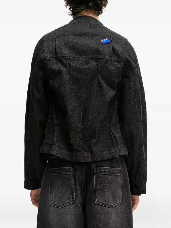 ADER ERROR Zip-fastening Pleated Denim Jacket - Black