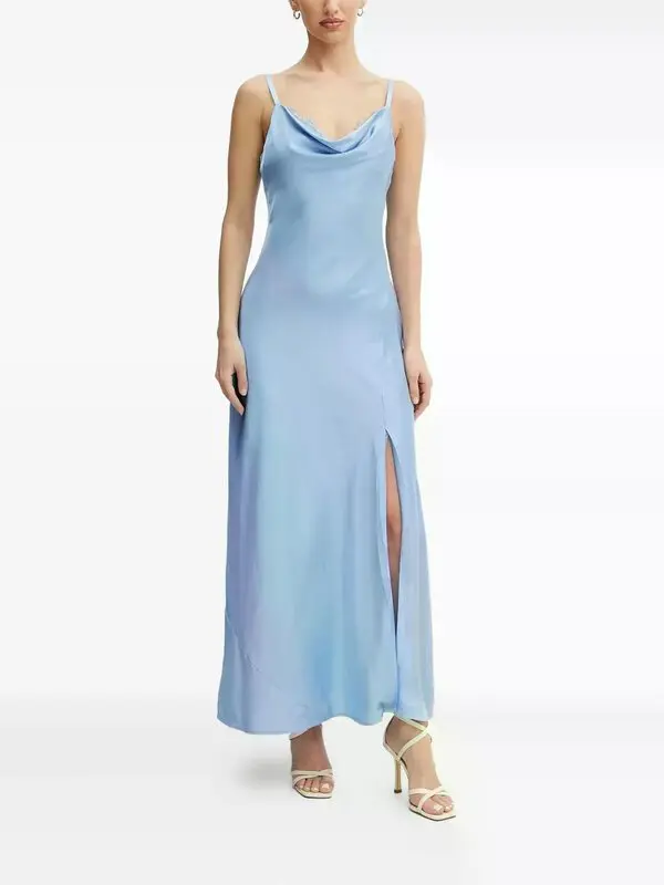 Guess Lace Trimmed Maxi Slip Dress - Blue | Editorialist