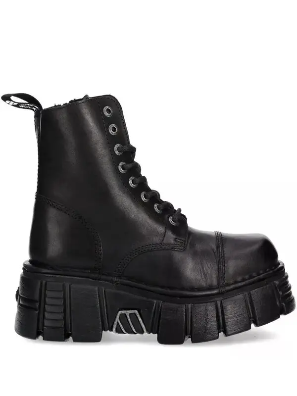 NEW ROCK Lace-up Chunky-sole Boots