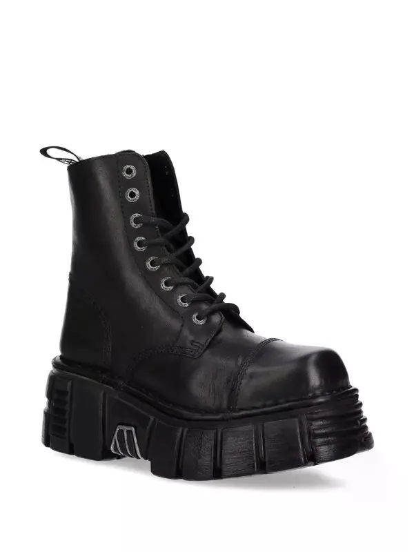 NEW ROCK Lace-up Chunky-sole Boots