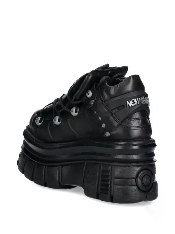 NEW ROCK Platform Lace-up Trainers - Black