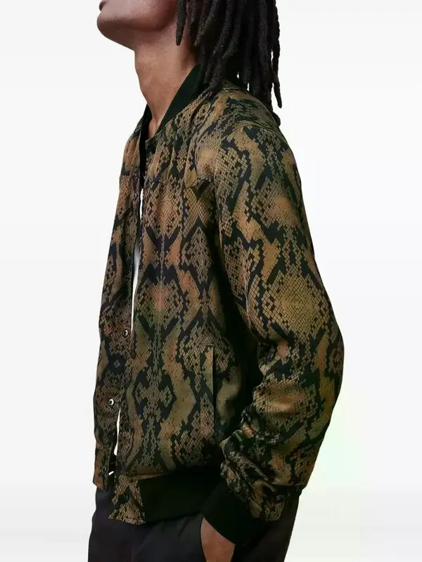 ALLSAINTS Reversible Bomber Jacket With Snakeskin Print