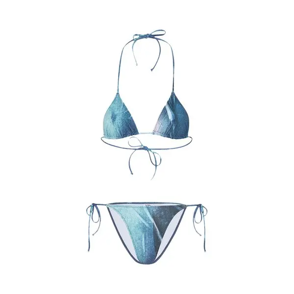 Jean Paul Gaultier Water Print Bikini Set - Blue