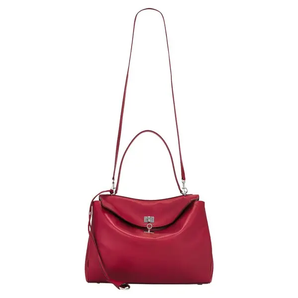 Balenciaga Rodeo Leather Shoulder Bag - Red