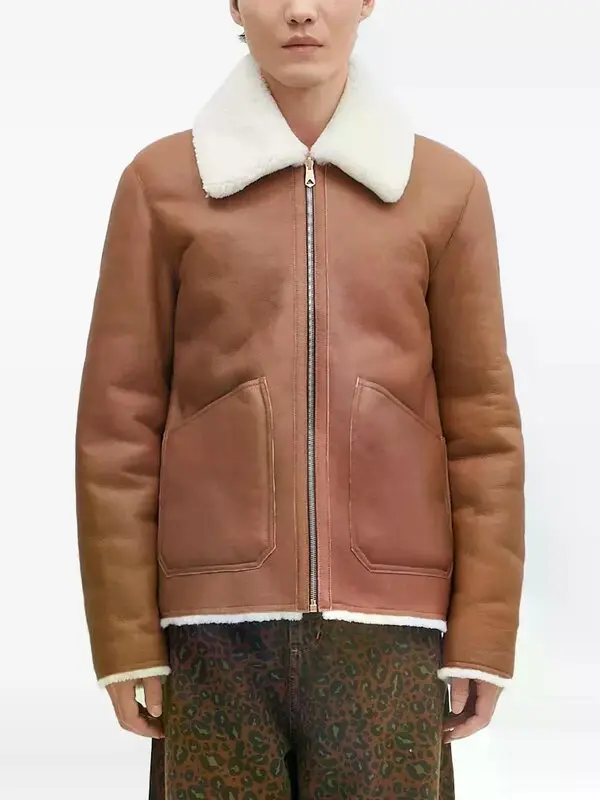 Paul Smith Shearling-collared Leather Jacket