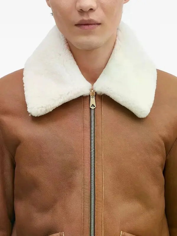 Paul Smith Shearling-collared Leather Jacket