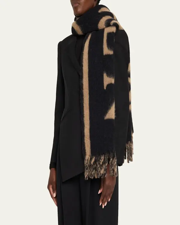 Alexander McQueen Wool-blend Logo Jacquard Scarf