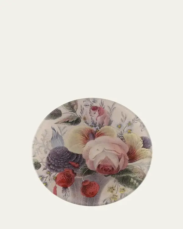 JOHN DERIAN Rose Bouquet With Ant Decorative Plate - Multi