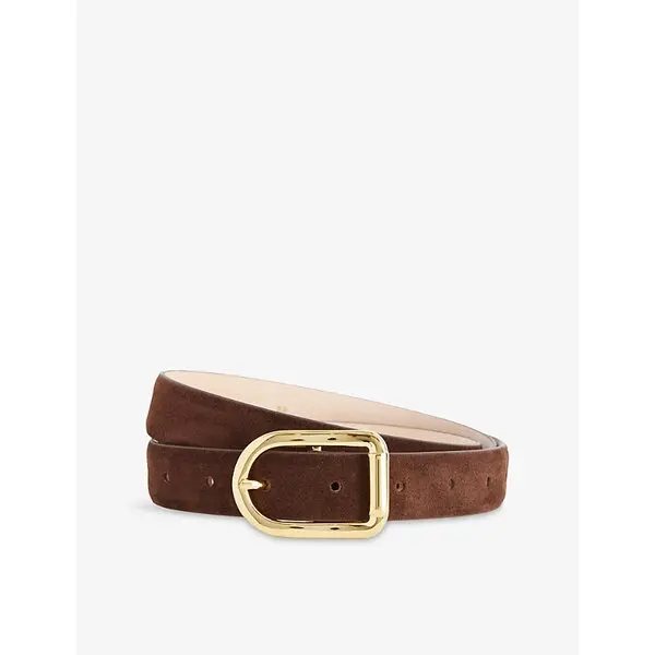 DEHANCHE Mija Suede Belt - Chocolate / Gold