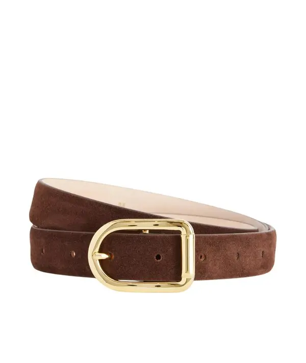 DEHANCHE Mija Suede Belt - Chocolate / Gold