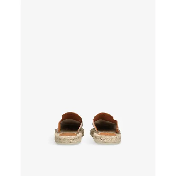AURELIEN Beachside Suede And Jute Mules - Grey/light