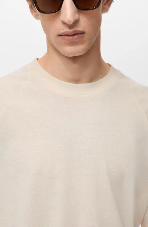 Mango Relaxed Fit Cotton & Linen Raglan T-shirt