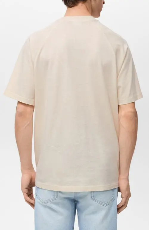 Mango Relaxed Fit Cotton & Linen Raglan T-shirt