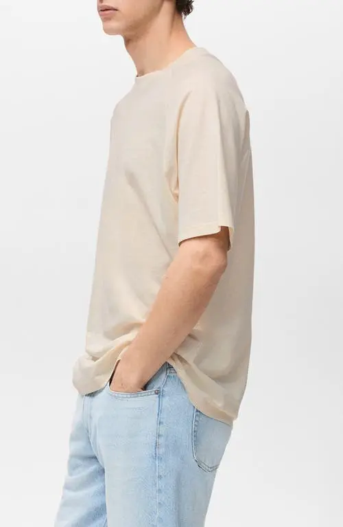 Mango Relaxed Fit Cotton & Linen Raglan T-shirt