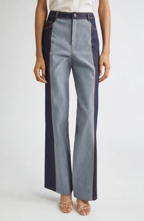 Cinq à Sept Francine Contrast Wide Leg Jeans Indigo Editorialist