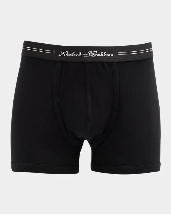 Dolce & Gabbana Apos;s Jersey Stretch Logo Script Boxer Briefs