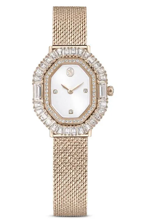 SWAROVSKI Matrix Octagon Mesh Strap Watch - Gold