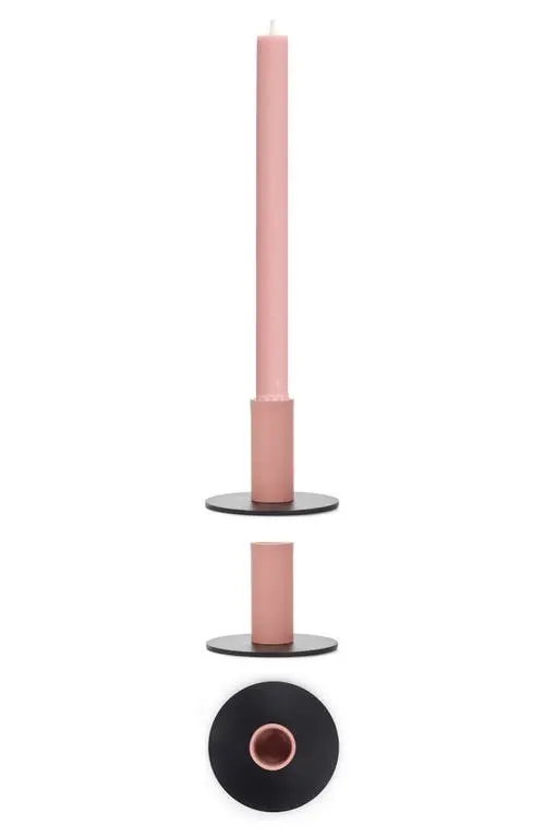 BRITISH COLOUR STANDARD Tall Two Tone Candle Holder - Pink