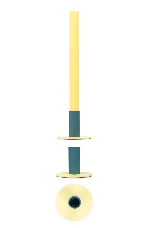 BRITISH COLOUR STANDARD Tall Two Tone Candle Holder - Yellow