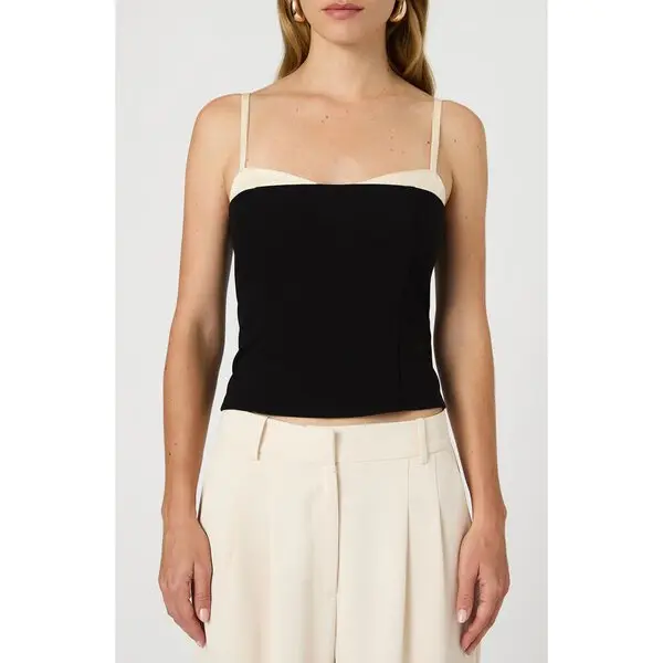 French Connection Azra Strappy Corset Crop Top