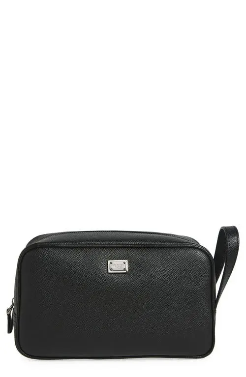 Dolce & Gabbana Sicily Leather Dopp Kit - 80999 Nero