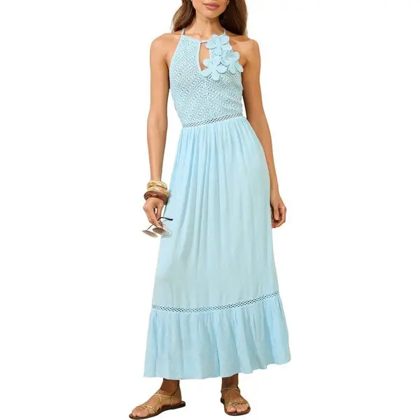 LIPSY Crochet Bodice Strappy Back Maxi Dress