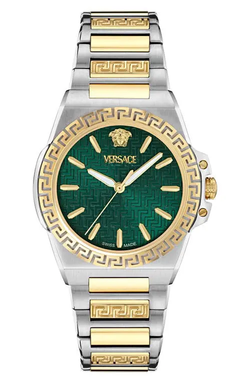 Versace Greca Reaction Bracelet Watch - Green/two Tone