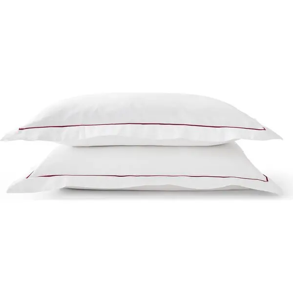 CHRISTY Premium Luxury Sateen Cotton Oxford Style Pillow Sham Pairs - Fuchsia