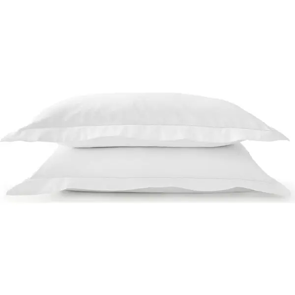 CHRISTY Premium Luxury Sateen Cotton Oxford Style Pillow Sham Pairs - White