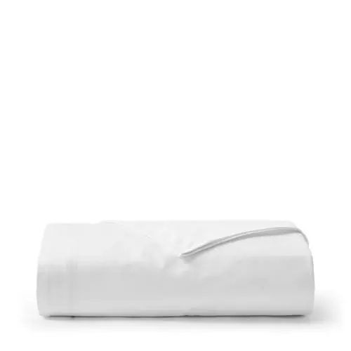 CHRISTY Premium Luxury Sateen Cotton Flat Sheets - White