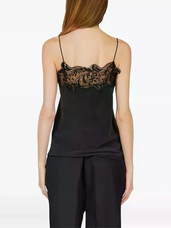 FERRAGAMO Silk Embroidered-lace Top