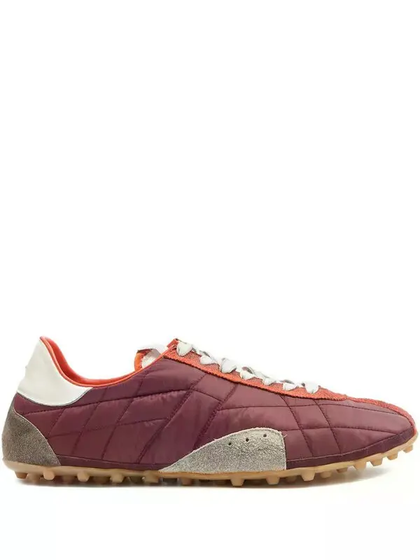 MAISON MARGIELA Quilted Suede Lace-up Sneakers - Red